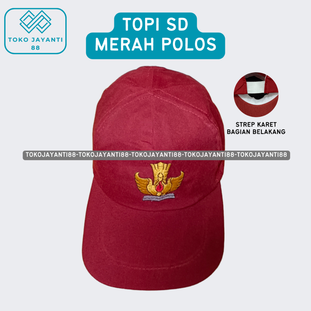 Jual Topi Sekolah SD Merah Polos Putra Putri | Shopee Indonesia