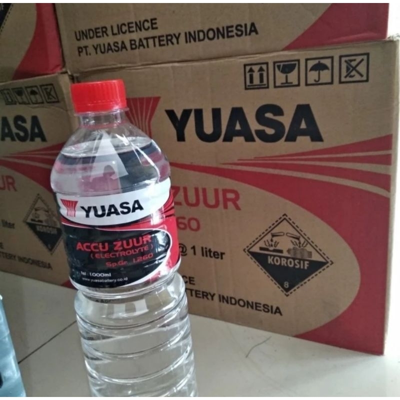 Jual AIR AKI MERAH YUASA AIR ACCU ZUUR YUASA 1LITER ACCU ZUUR | Shopee ...