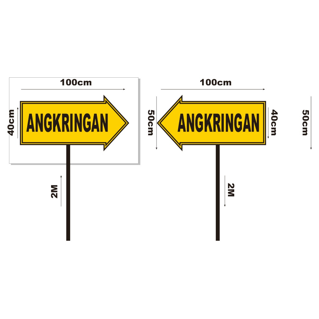 Jual Panah Ukuran 50x100cm | bisa tambah tulisan | 2 MUKA | Shopee ...