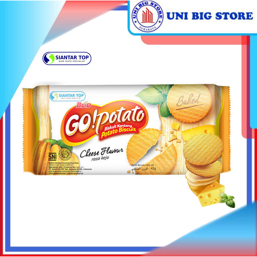 Jual Brio Go Potato Cheese Biscuit 42 gr GoPotato Biskuit Keju | Shopee ...