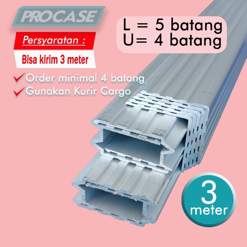 Jual Aluminium 3 mtr ( L= 5, U= 4 ) | Shopee Indonesia