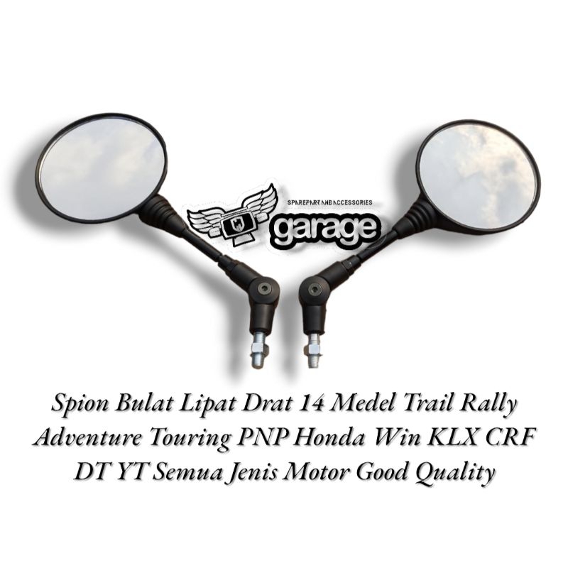 Jual Spion Bulat Lipat Drat 14 Medel Trail Rally Adventure Touring PNP ...