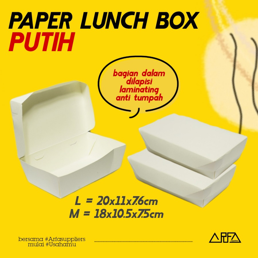 Jual Paper Lunch Box Ukuran M isi 10 | Shopee Indonesia