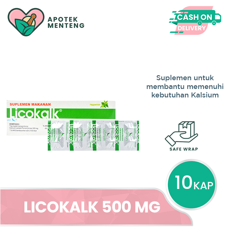 Jual Licokalk 500 mg 10 Kaplet - Suplemen Kalsium | Shopee Indonesia