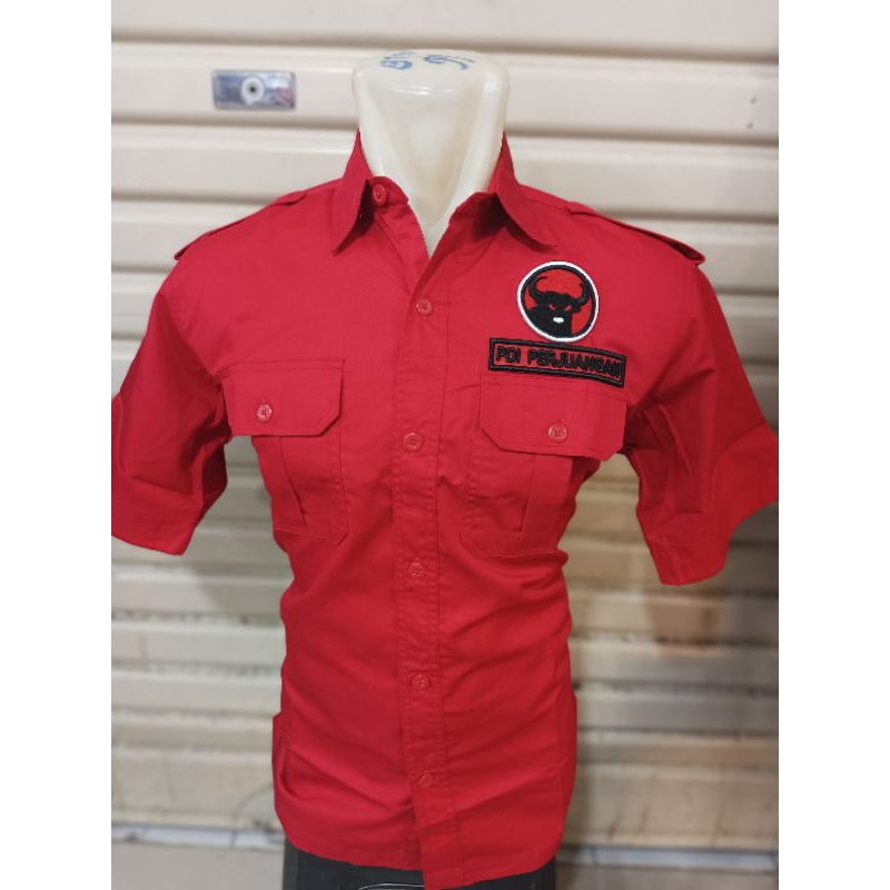 Jual kemeja partai pdi perjuangan logo timbul kemeja pdip | Shopee ...