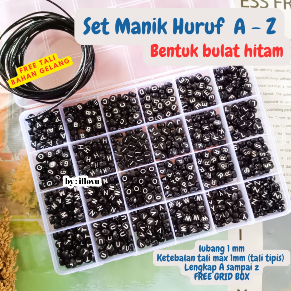 Jual Set Manik Huruf Lengkap A sampai Z FREE TALI | Manik Manik Mote ...
