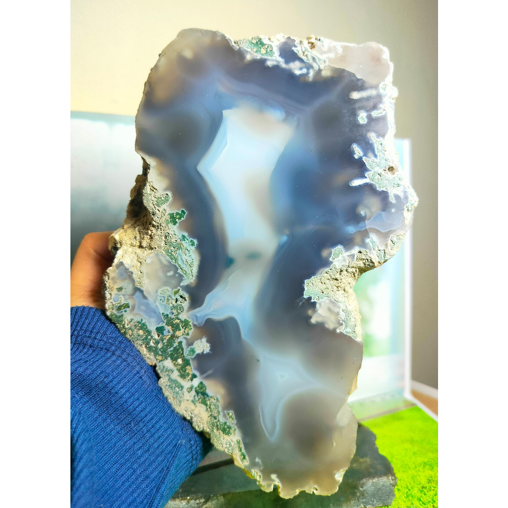 Jual Natural Banded Slice Moss Agate (2) | Shopee Indonesia