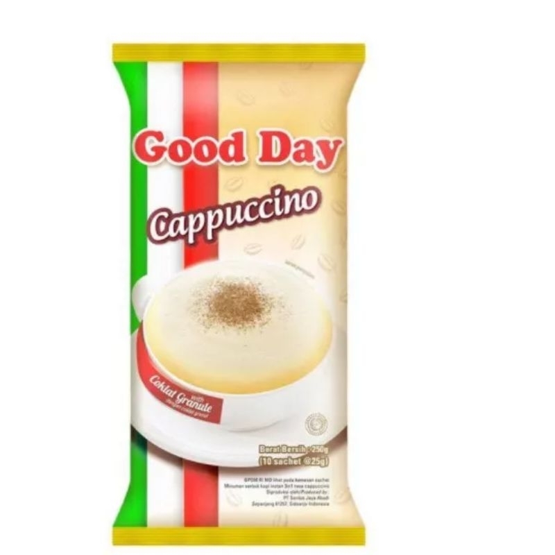 Jual Kopi Instan Good Day Cappuccino 25g x 10 Sachet Renceng | Shopee ...