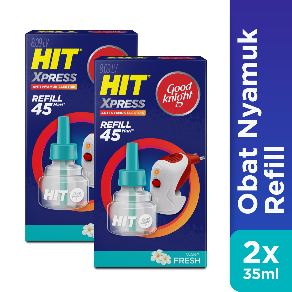 Jual Hit Good Knight Xpress Refill Fresh 45 Hari x2- Refill Obat Nyamuk ...