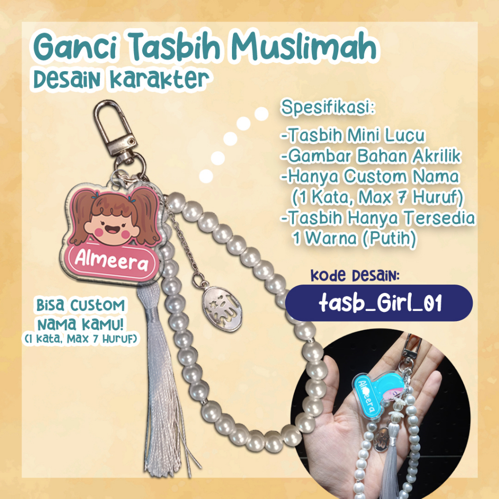 Jual Mini Tasbih Keychain Muslimah Hijab - Ganci Tasbih Serbaguna ...