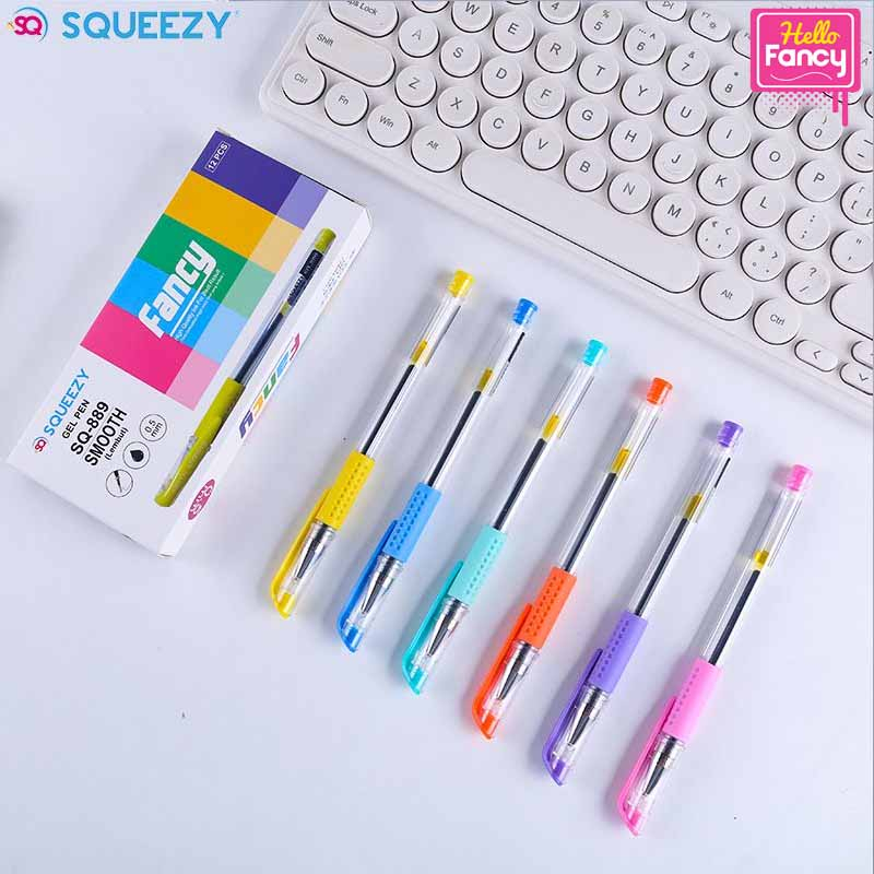Jual SQUEEZY Gel Pen 0.5mm | Pulpen Office Smooth | 1 Pak Isi 12 Pcs ...