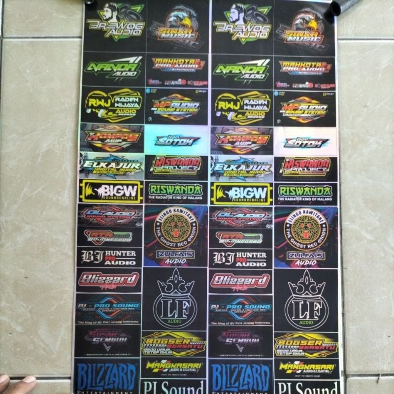 Jual Stiker logo audio soundsystem hologram ukuran jumbo 48cm x 32cm ...