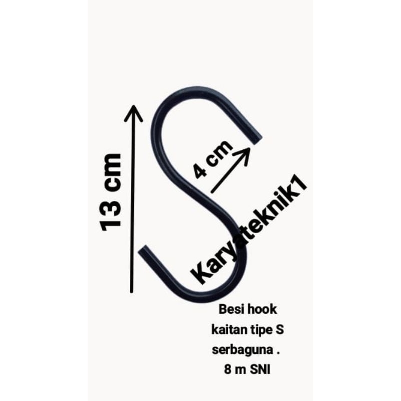 Jual BESI HOOK KAITAN TIPE S SERBAGUNA MURAH, TEBAL 8mm SNI | Shopee ...