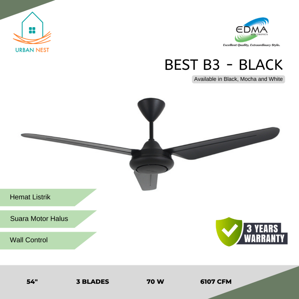 Jual MT Edma Best B3 54" Kipas Angin Gantung Plafon Ceiling Fan Wall ...