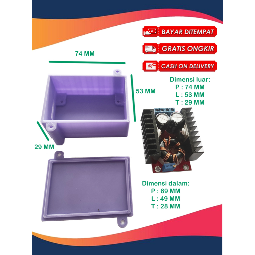 Jual Casing Chasing Box Bok Converter DC TO DC step up DC DC Step Up ...