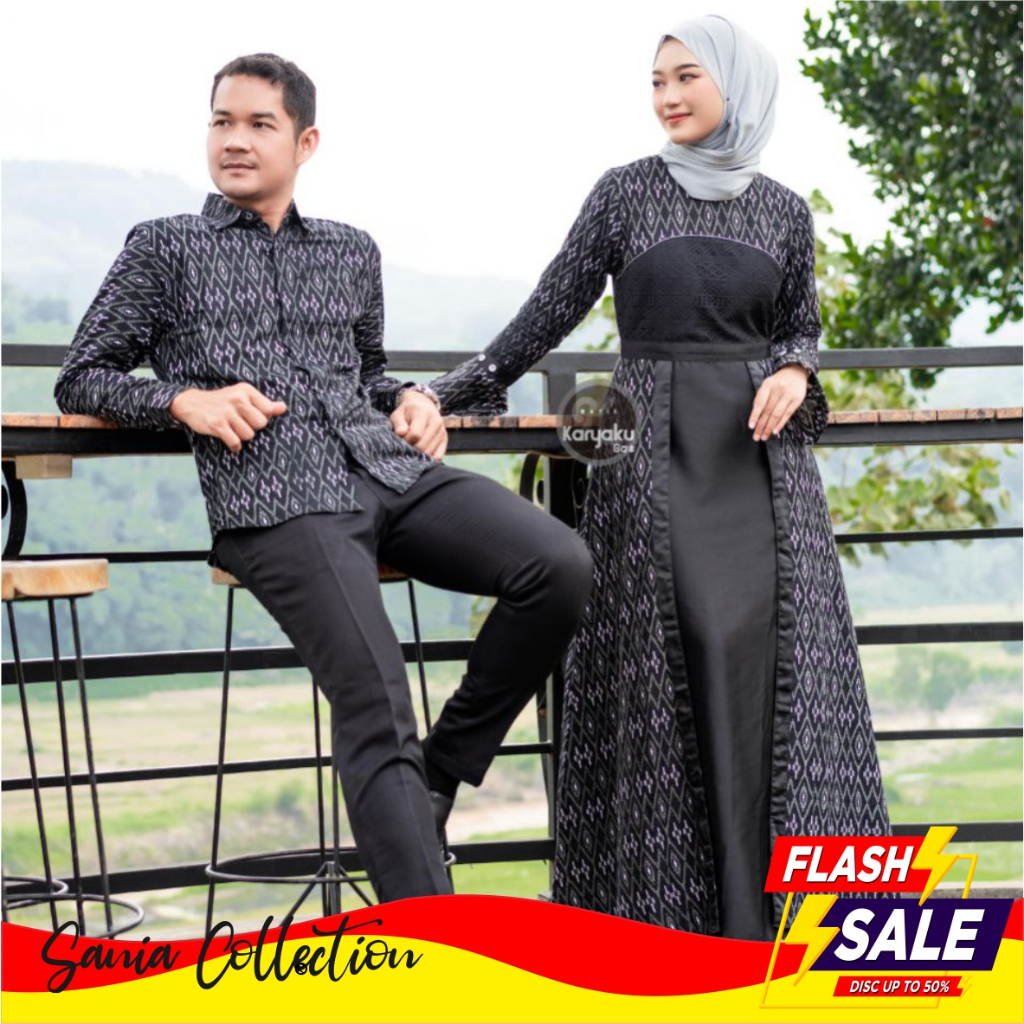 Jual Baju Couple Pasangan Terbaru 2024 Batik Gamis Kebaya Kapel Keluarga Suami Istri Batik ...