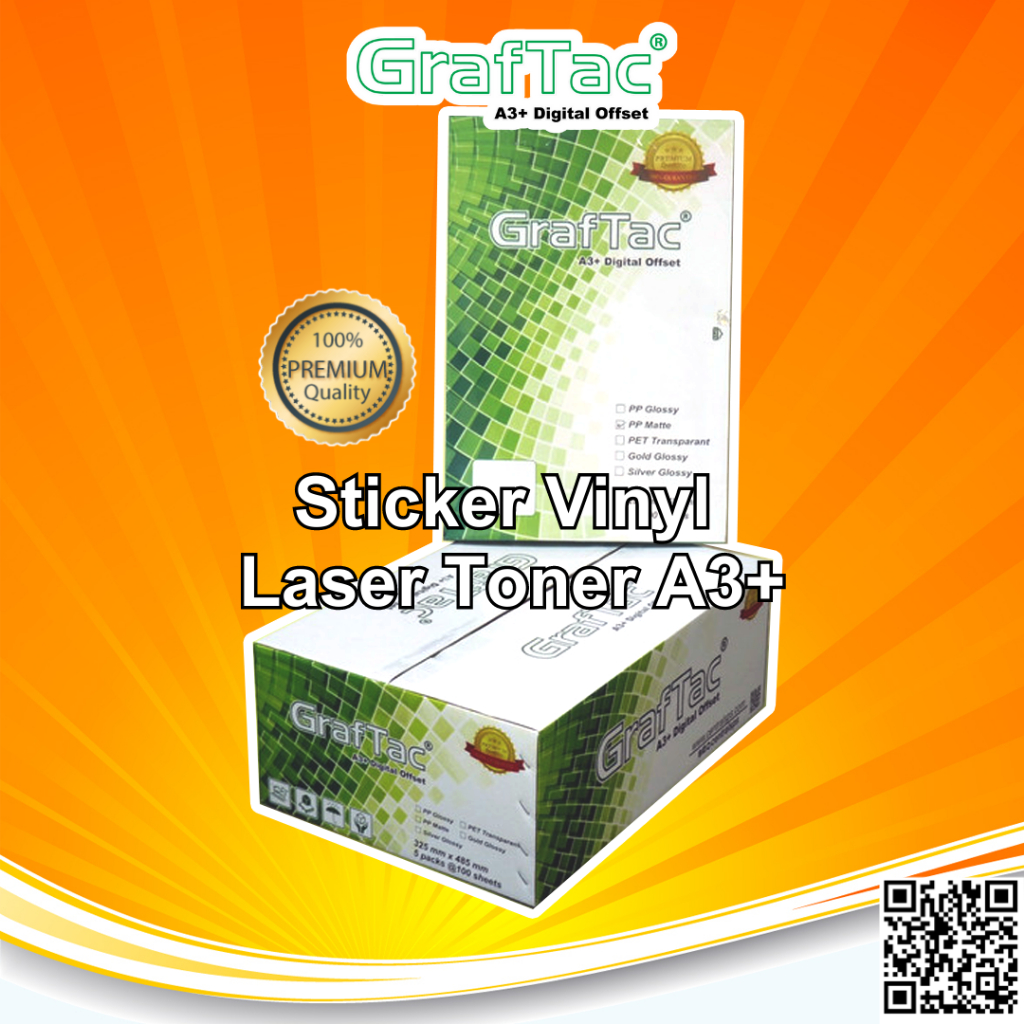 Jual Graftac PET Sticker Vinyl White Gloss Transparan A3+ Stiker ...