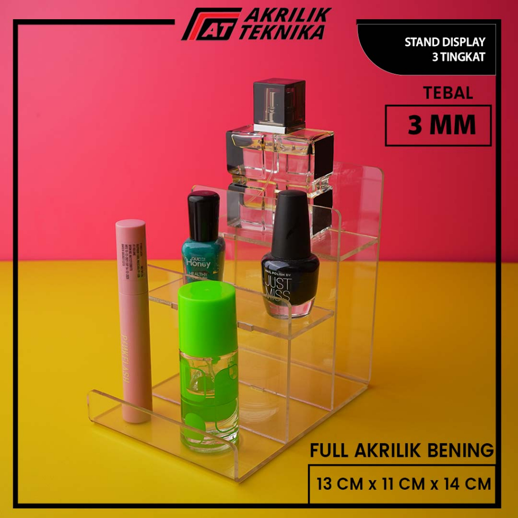 Jual Stand Display Akrilik 3 Tingkat / Stand Makeup Action FIgure ...