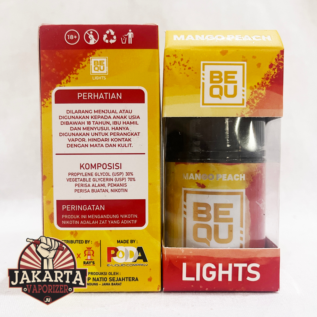 Jual BEQU LIGHTS V2 MANGO PEACH 60ML 3MG BY PODA | Shopee Indonesia