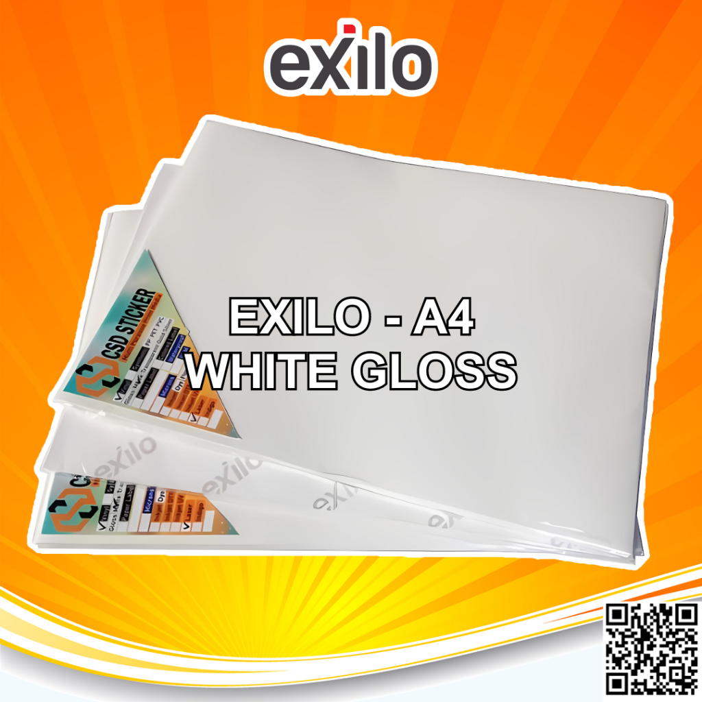 Jual Exilo Sticker Vinyl Laser A4 White Gloss for Digital LASER PRINTER ...
