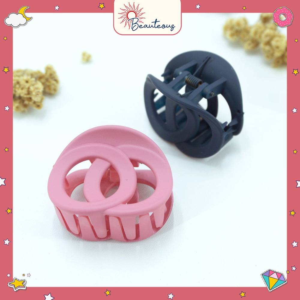 Jual Jepitan Wanita Bulat Doff Jepit Rambut Matte Hair Claw Aksesoris ...