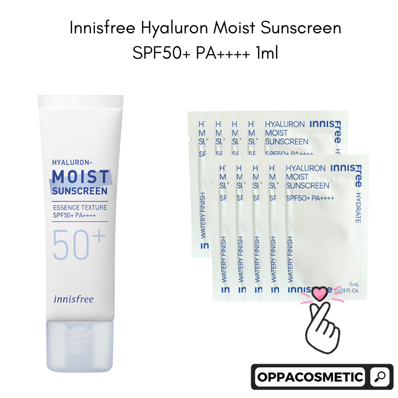 Jual Innisfree Hyaluron Moist Sunscreen SPF50+ PA++++ 1ml | Shopee ...