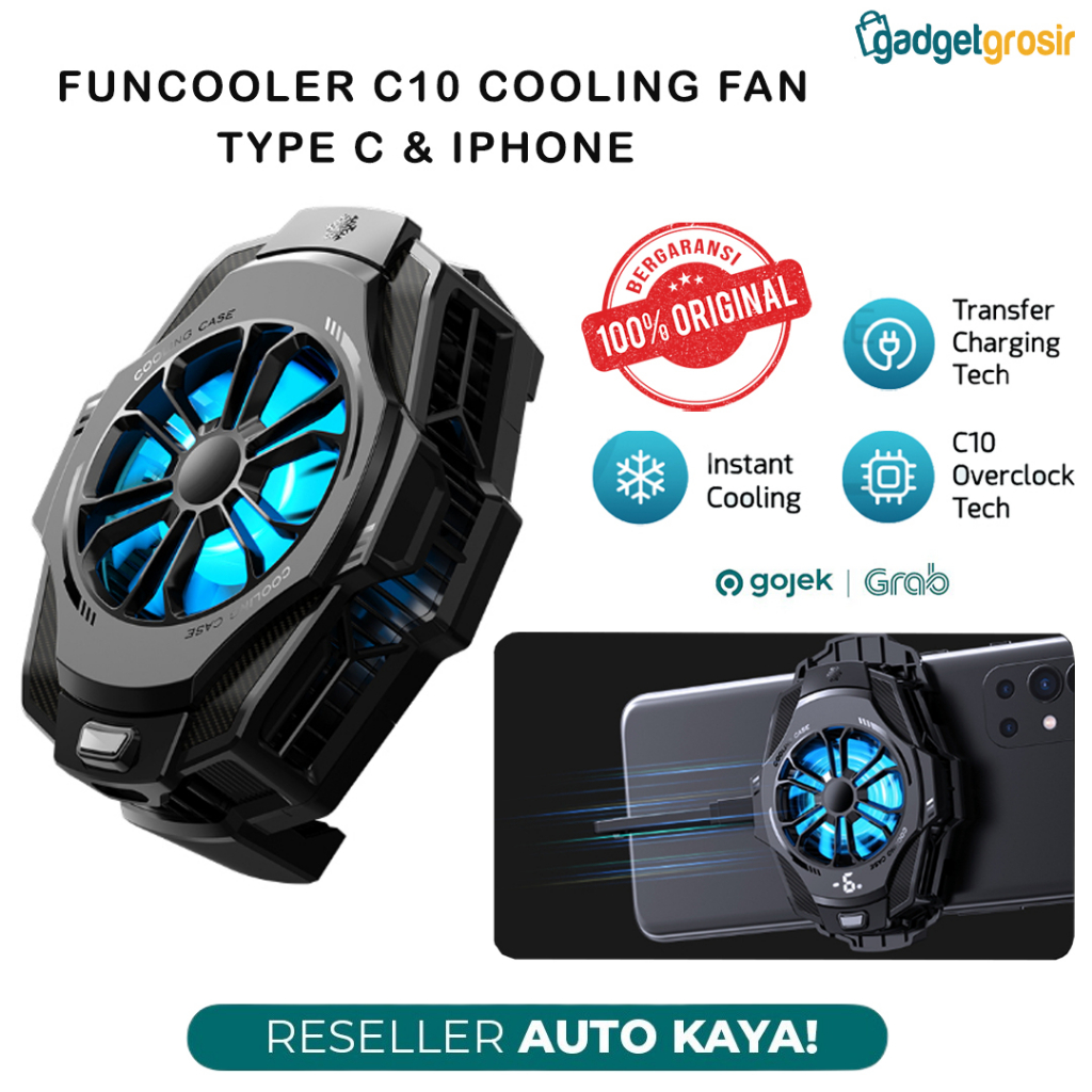 Jual Funcooler C10 Cooling Fan Type C / Lightning iPhone Pendingin HP ...