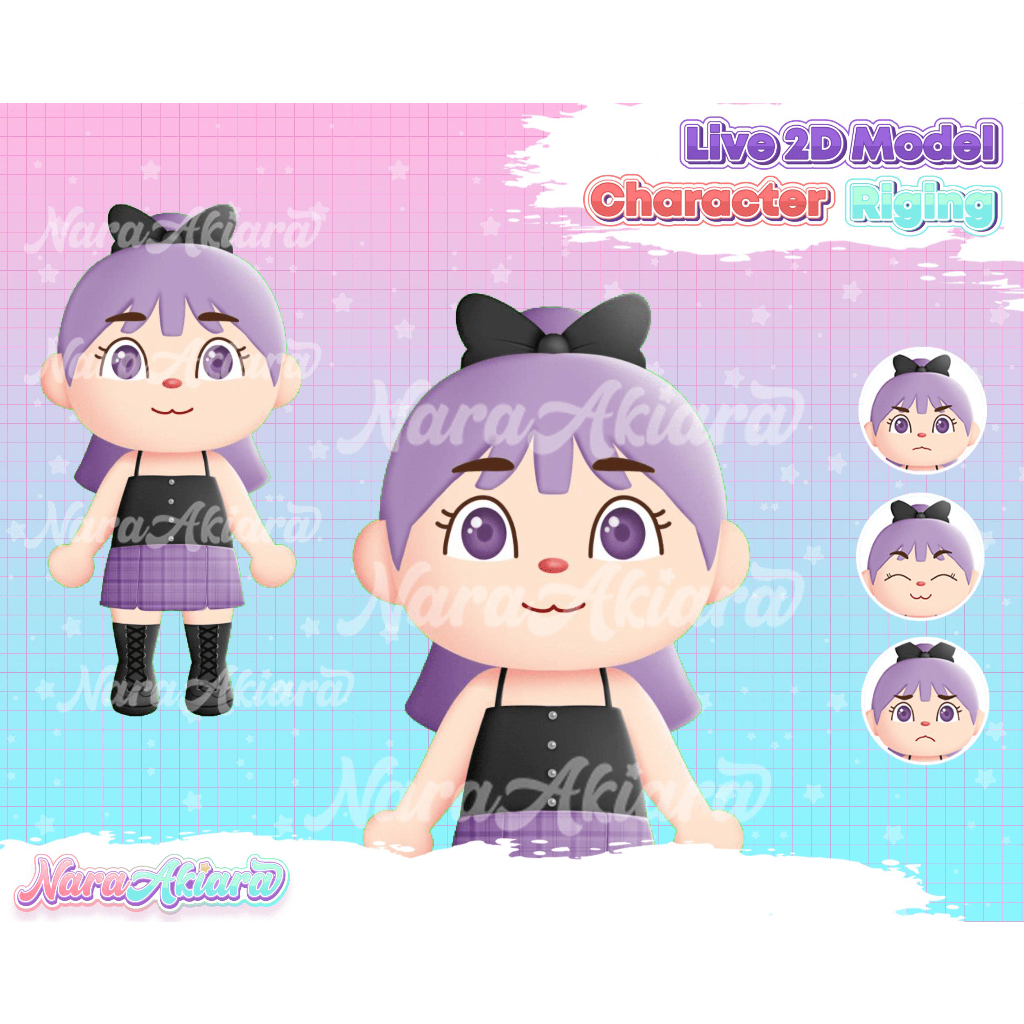 Jual Siap Bersinar dengan Karakter Chibi VTuber Live2D Menantimu, Karakter Virtual 3D Chibi ...