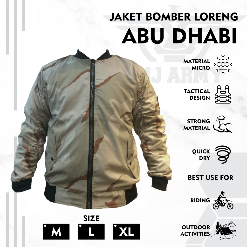 Jual Jaket Bomber Loreng Abu Dhabi Bahan Micro | Shopee Indonesia