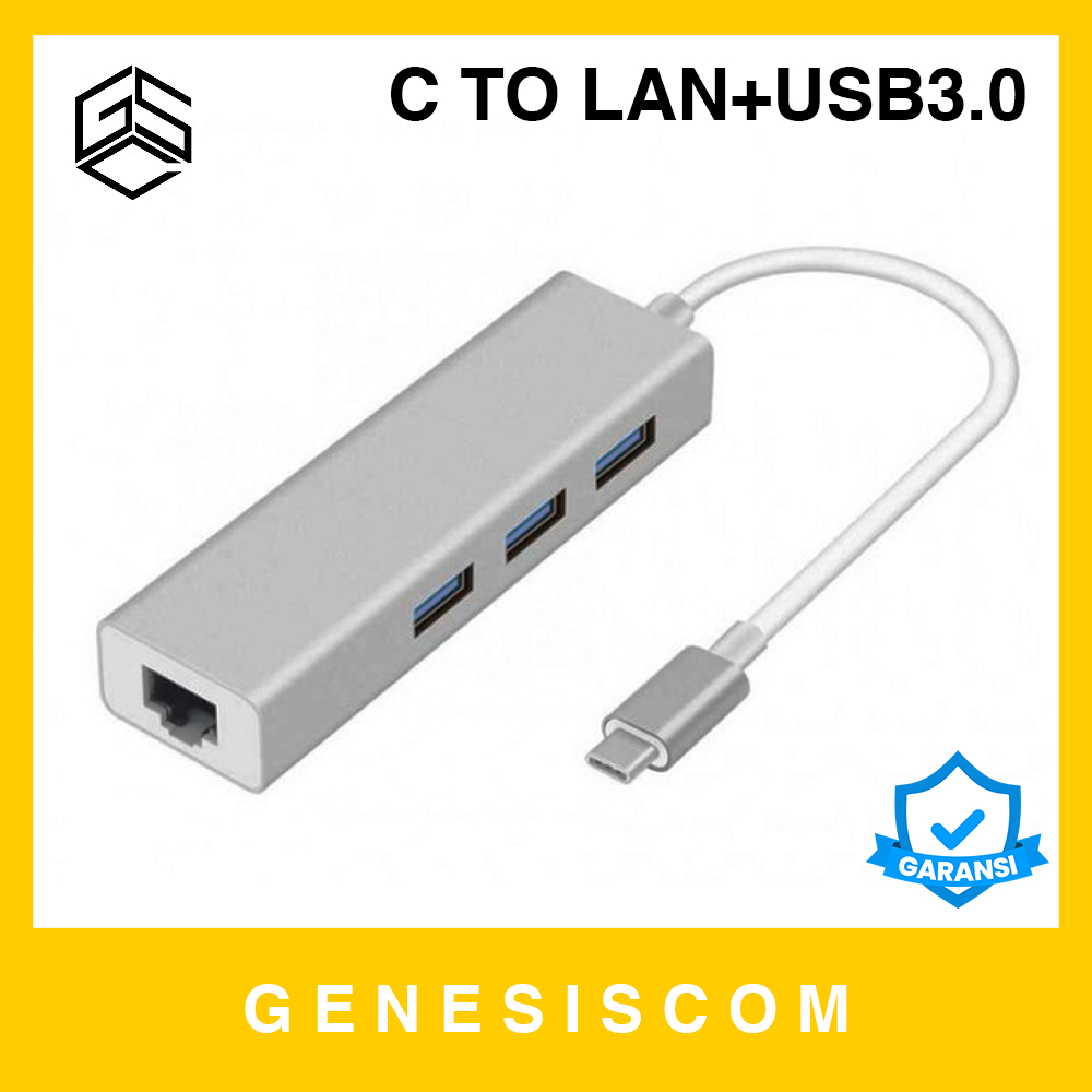 Jual USB Hub Type C to LAN RJ45 + USB 3.0 ILLUPRO 4in1 Ethernet MacBook ...