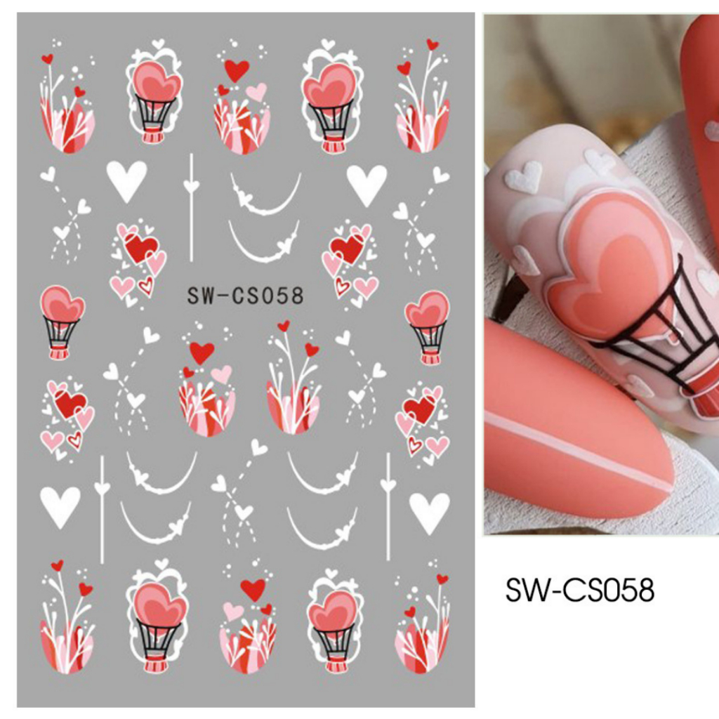 Jual MSY STIKER KUKU 3D MOTIF LOVE HEART/STICKER NAIL ART DESAIN ...