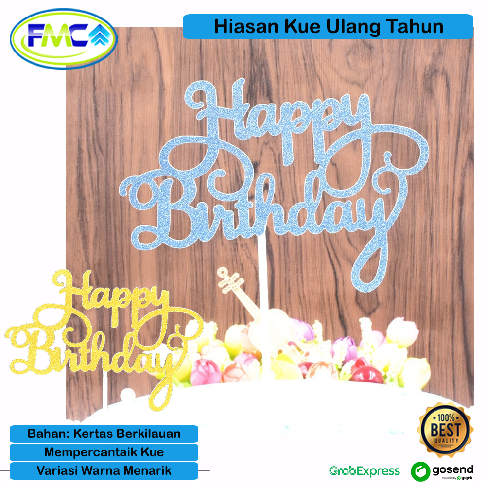 Jual Cake Topper Dekorasi Baking Kue Ulang Tahun Hiasan Tulisan Kertas ...