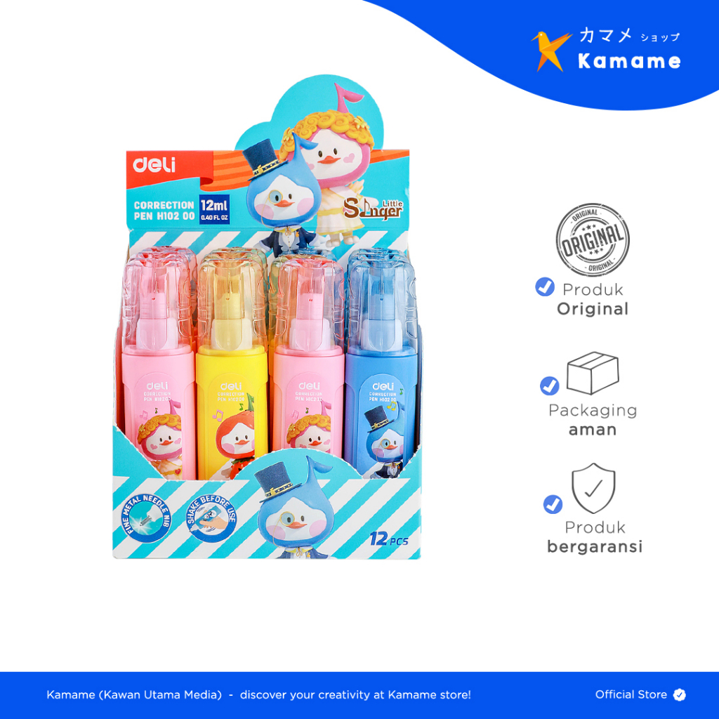 Jual Deli School Correction Fluid - Tipe - x 12ml Desain mudah dibuka ...