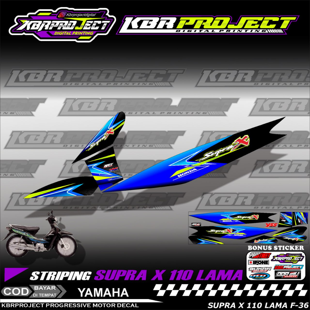 Jual SUPRA X 110 LAMA STIKER SRTIPING PREMIUM MOTOR KEREN STIKER LIS ...