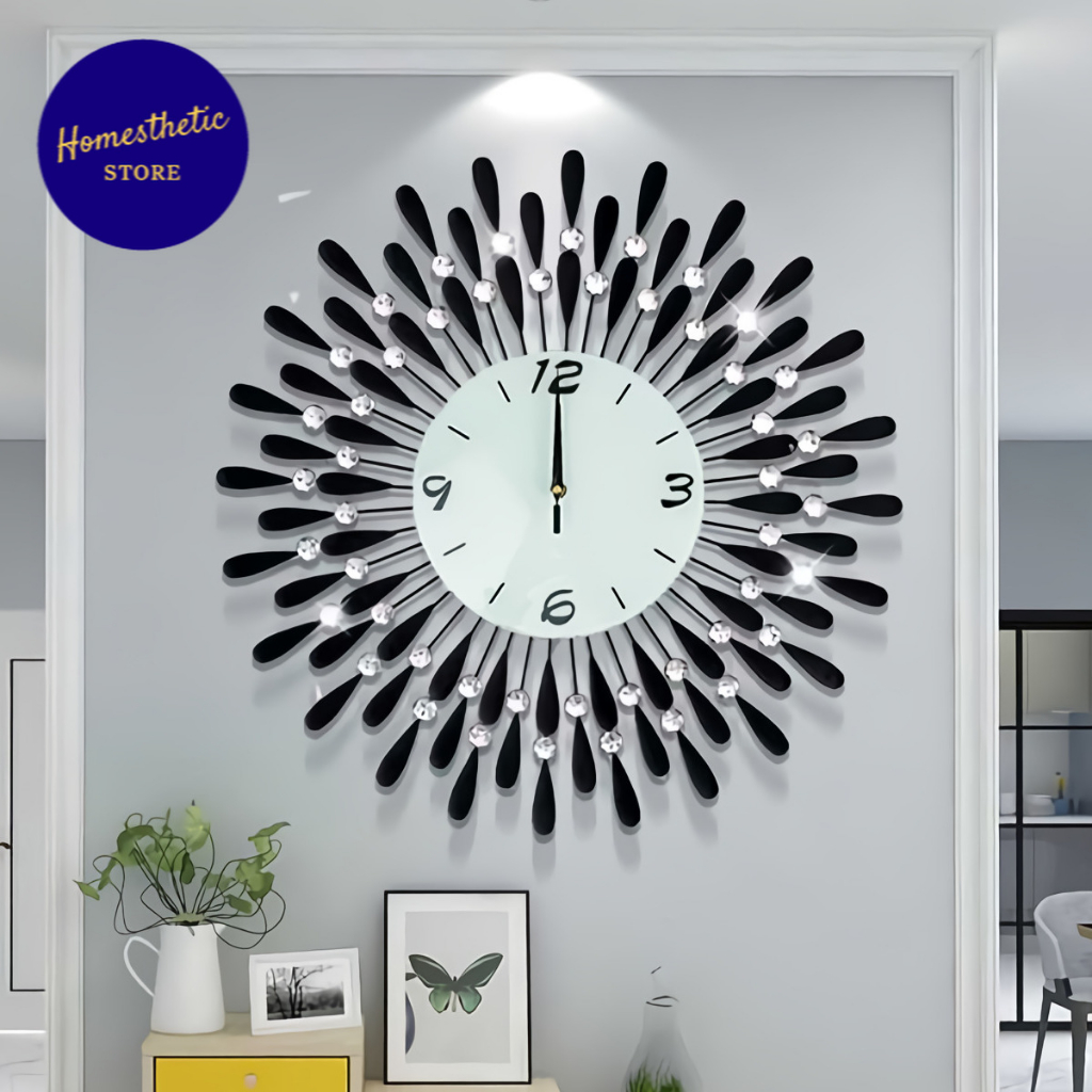 Jual Jam Dinding 3D Quartz Creative Design Model Luxury Diamond 60 cm ...