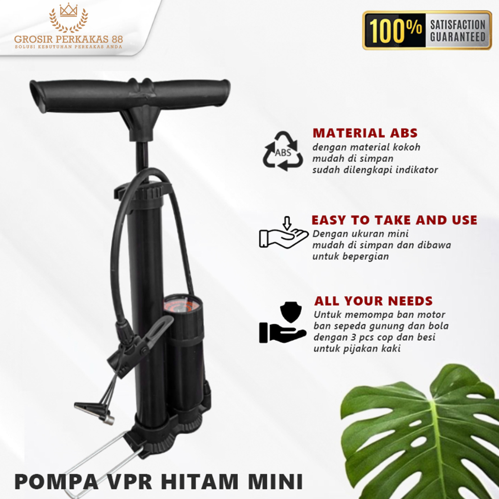 Jual Pompa Sepeda Motor Kompa Angin Ban Bola Tangan Kumpo Hitam Mini ...