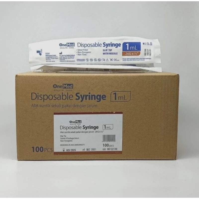 Jual Disposable Syringe Spuit 1 Cc Onemed Suntikan 1 Ml Per Pcs | Shopee Indonesia