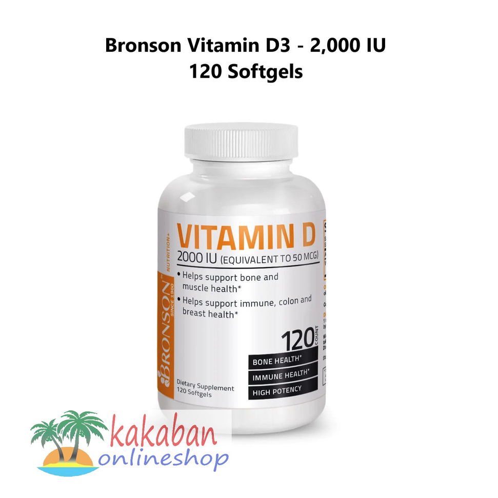 Jual Bronson Vitamin D3 - 2,000 IU - 120 Softgels | Shopee Indonesia