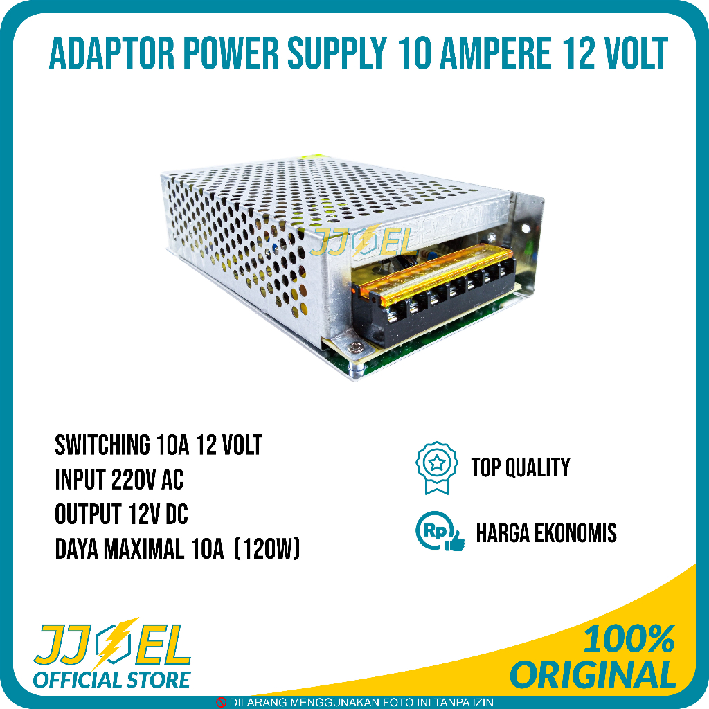 Jual Adaptor Power Supply 12V 10A Switching LED Trafo 10 Ampere | Shopee Indonesia