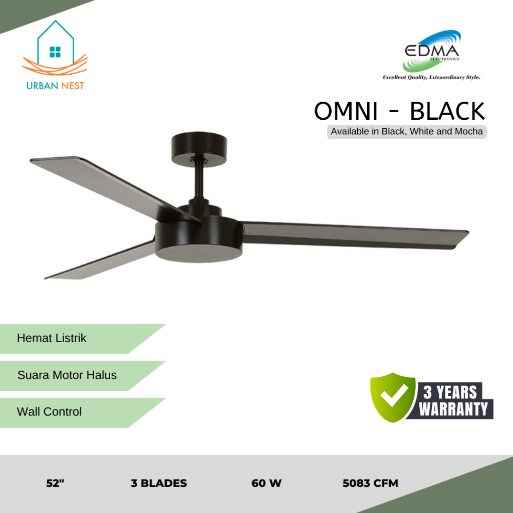 Jual MT EDMA Omni 52" Ceiling Fan Kipas Angin Gantung Plafon Decorative ...