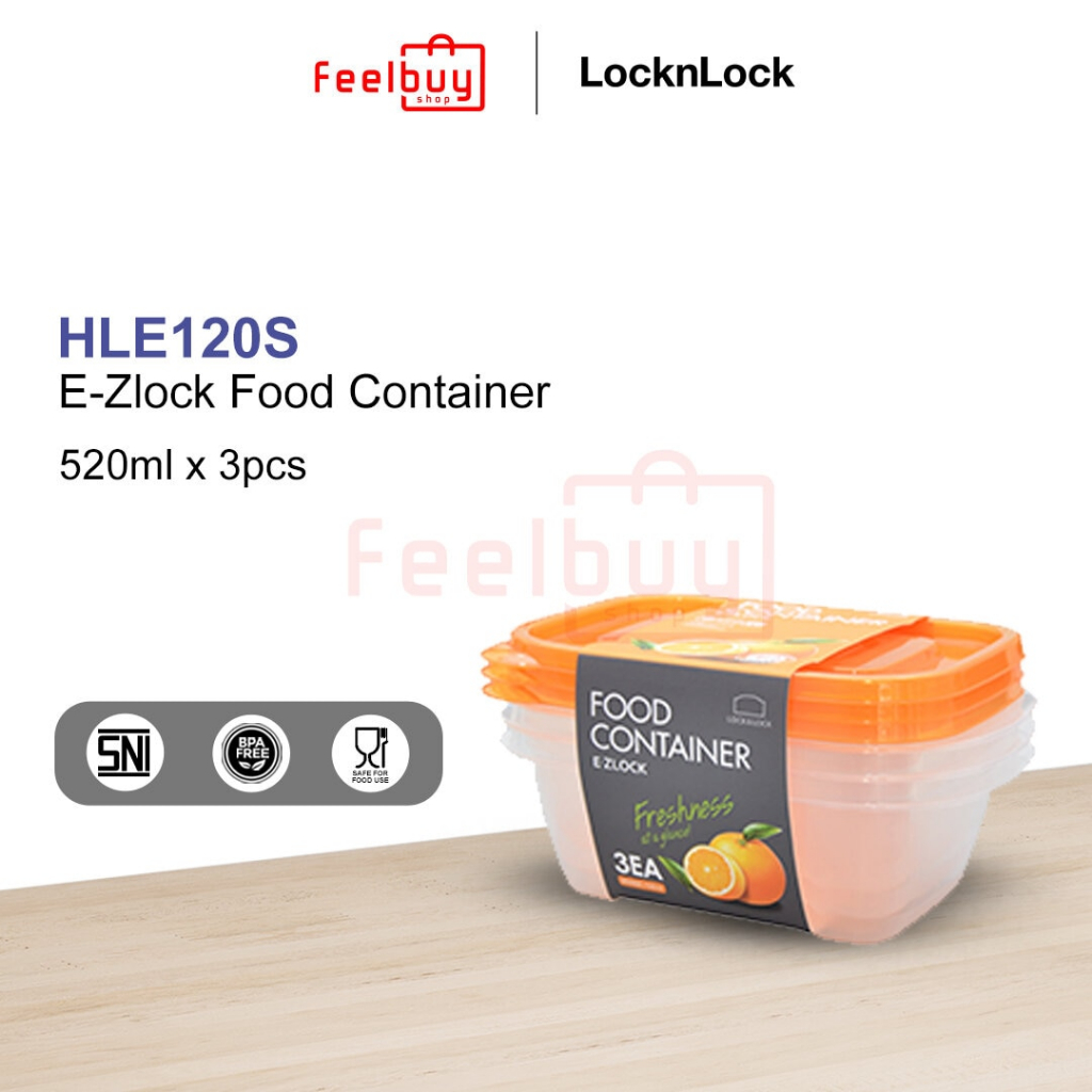 Jual LocknLock EZ Lock 520ML/3pcs HLE120S Food Container Jeruk | Shopee ...