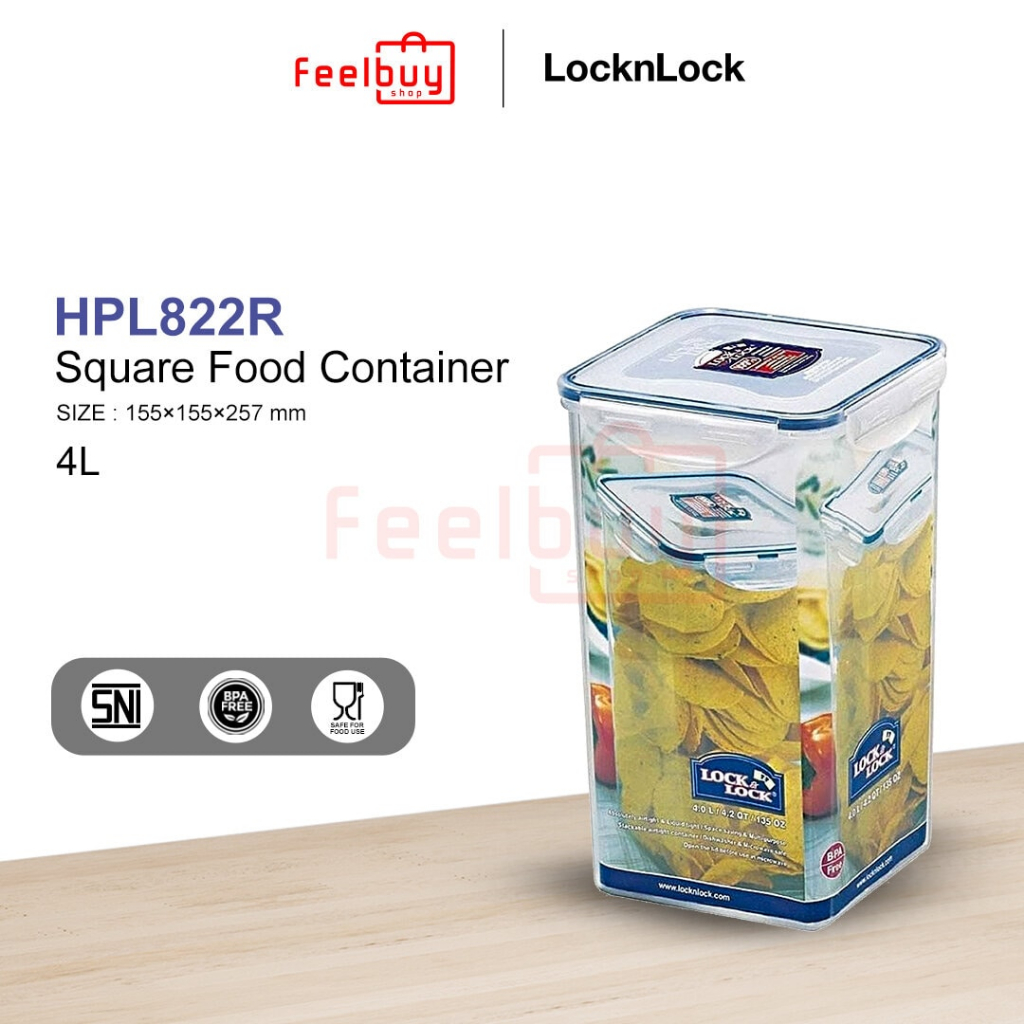 Jual LocknLock Square Food Container Food Storage BPA Free 4L HPL822R ...