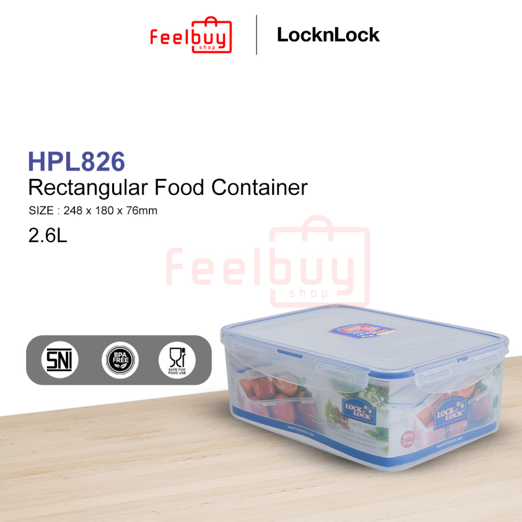 Jual LocknLock Rectangular Food Container 2.6L HPL826 | Shopee Indonesia