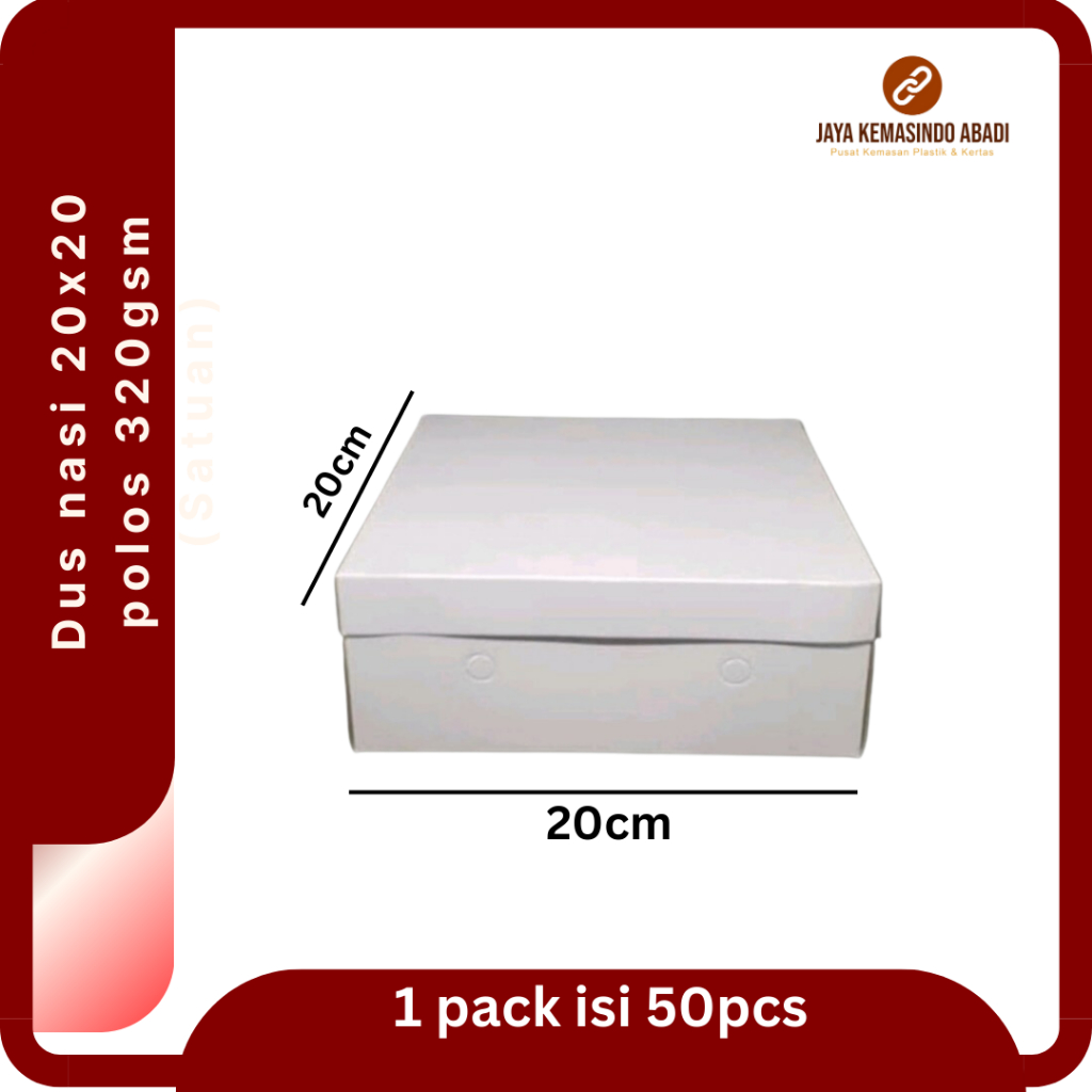 Jual Dus Nasi Putih Kotak 20x20 | Dus Nasi Coklat Catering ukuran 20 ...