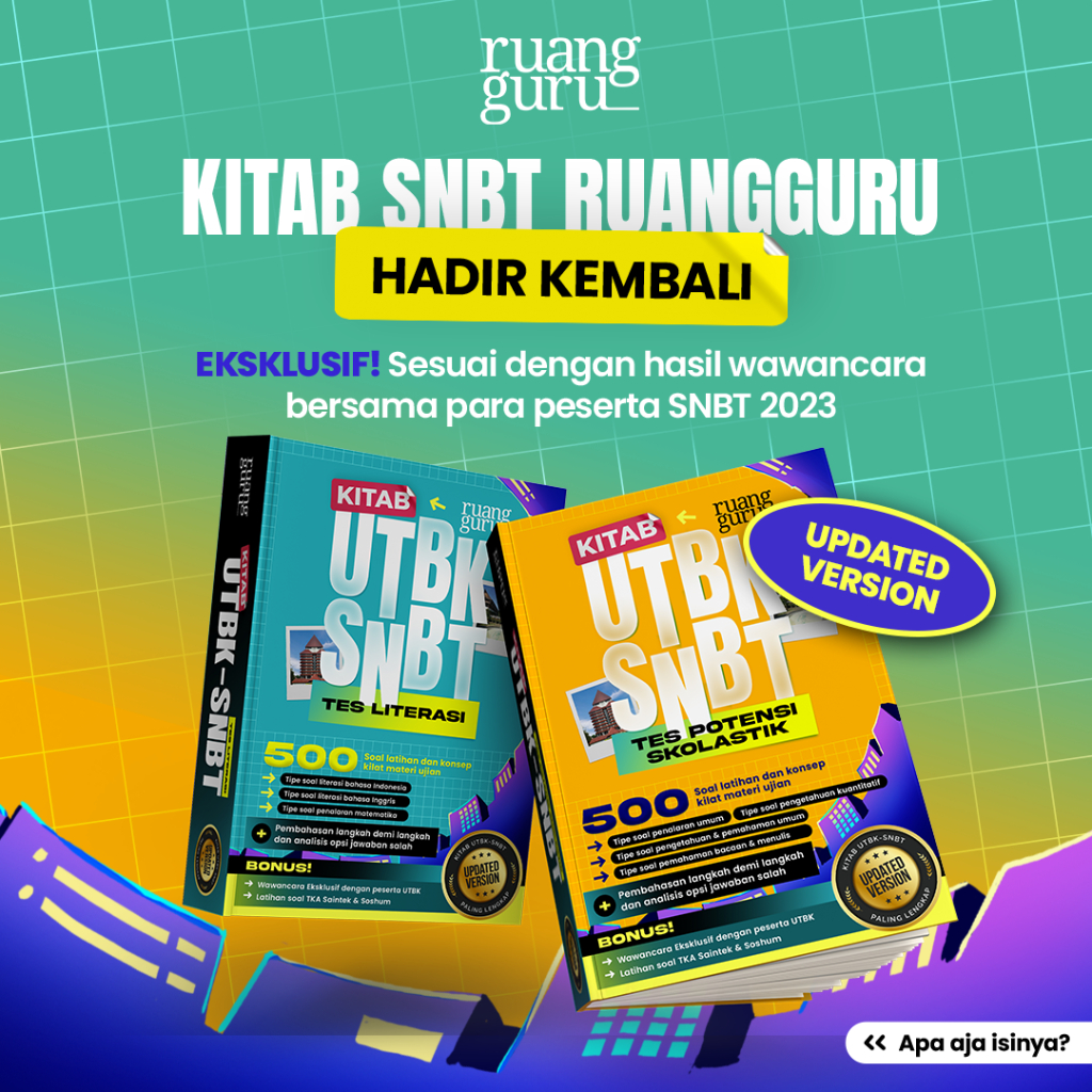 Jual Buku Kitab UTBK SNBT TERUPDATE Ruangguru 2024 (TPS/TL) | Shopee Indonesia