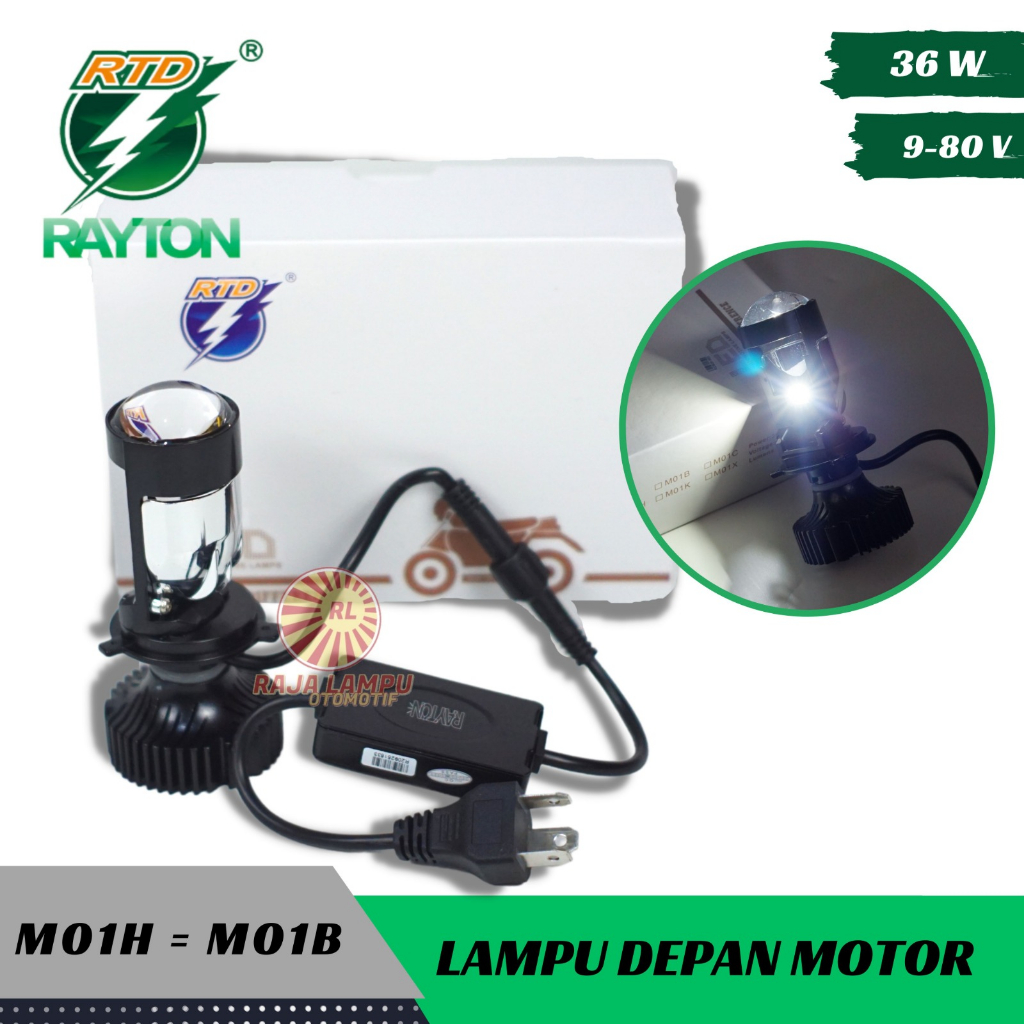 Jual LAMPU LED MINI PROJECTOR RAYTON WITH FAN DENGAN KIPAS RTD M01B-H4 NEW PACKAGING TYPE M01H ...