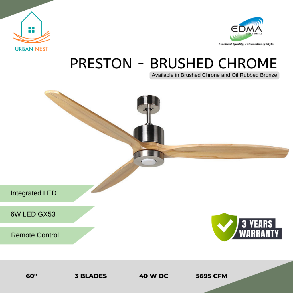 Jual MT EDMA Preston 60" Kipas Angin Plafon DC Motor Wooden Style ...