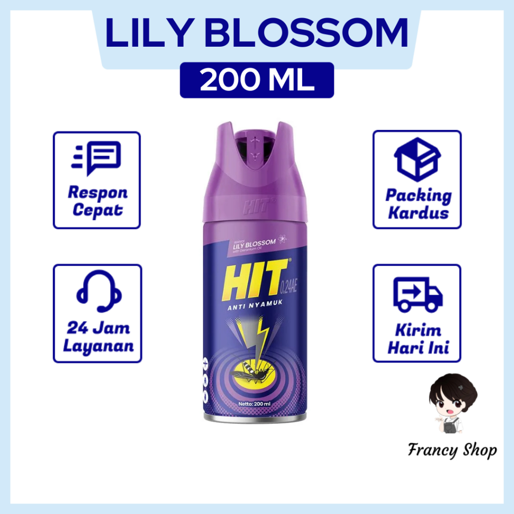 Jual HIT Aerosol Lily Blossom Spray Obat Nyamuk Semprot 200 ml | Shopee ...