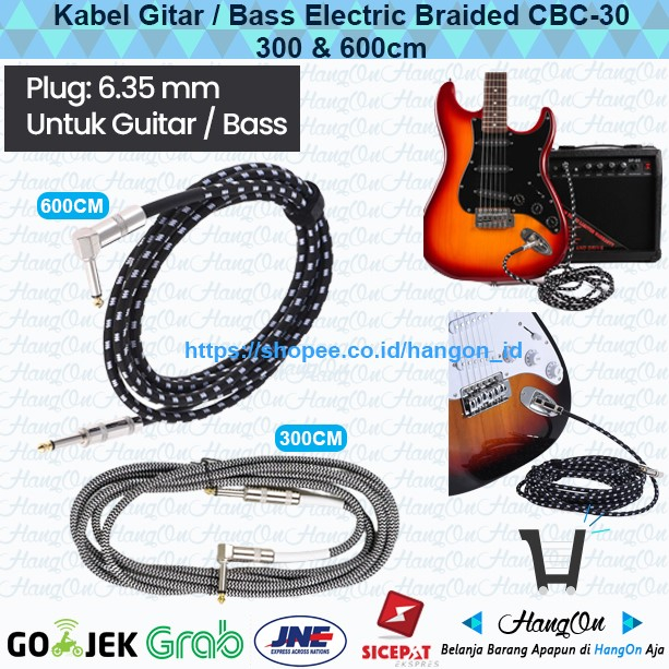 Jual Kabel Jack Gitar / Bass Electric Braided Cable Guitar Akustik 6 ...