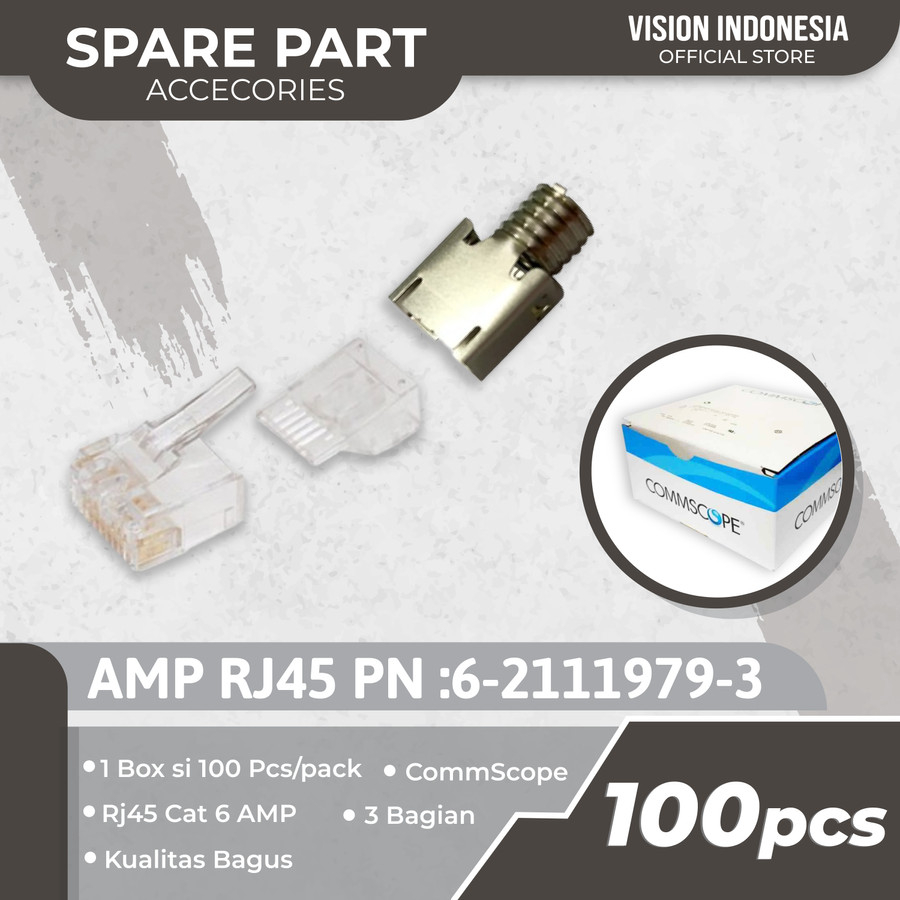 Jual AMP Connector Cat 6 RJ45 Original Commscope PN :6-2111979-3/Cat6 ...